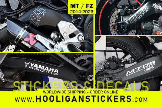 Yamaha MT series swingarm stickers | MT09, MT07, MT10, FZ09 and more ...