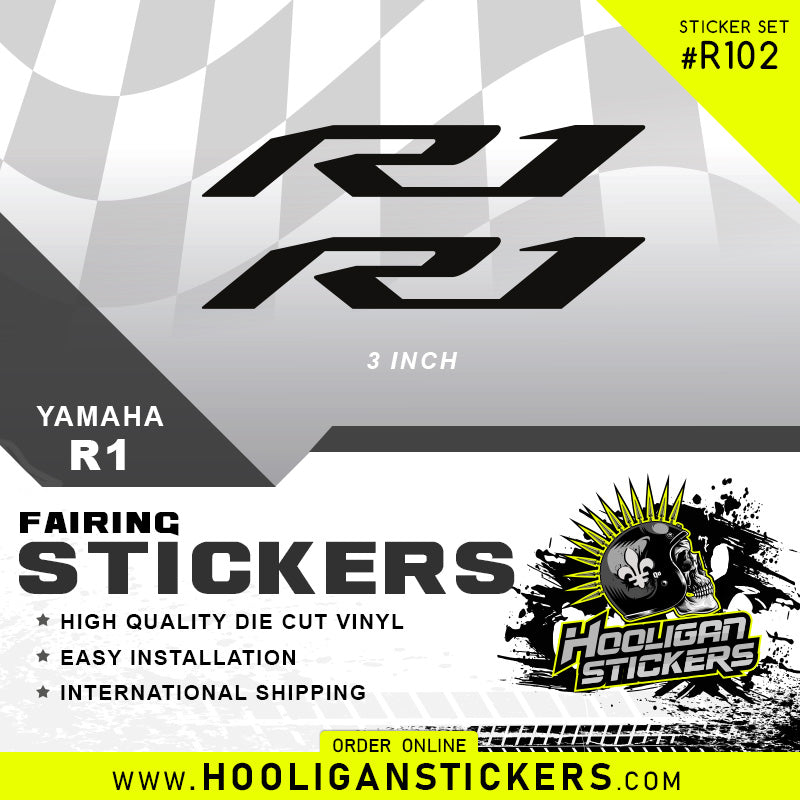 Yamaha R1 fairing decals sticker set [R102] – Hooligan Stickers
