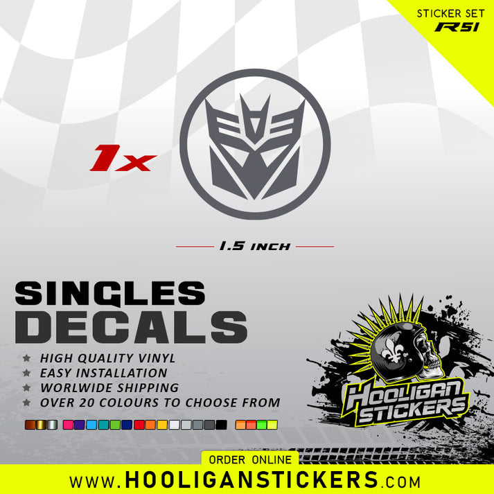 Single vinyl DECEPTICON decal [R51] – Hooligan Stickers