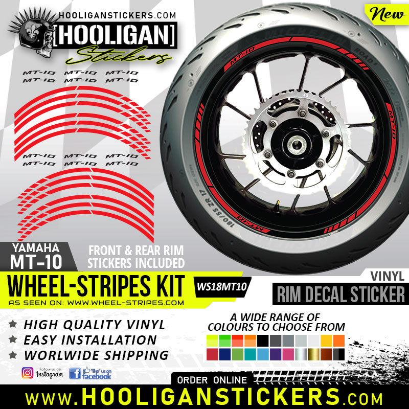 MT-10 WHEEL RIM DECALS quality vinyl sticker set [WS18-MT10] – Hooligan ...