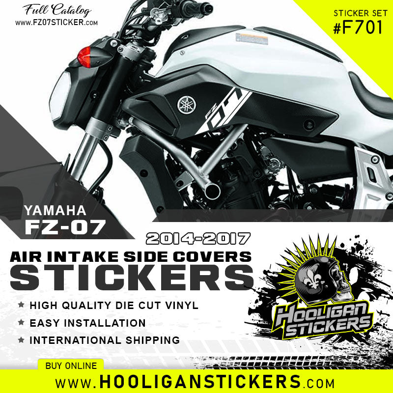 Yamaha FZ-07 air intake side cover stickers set [F701] – Hooligan Stickers
