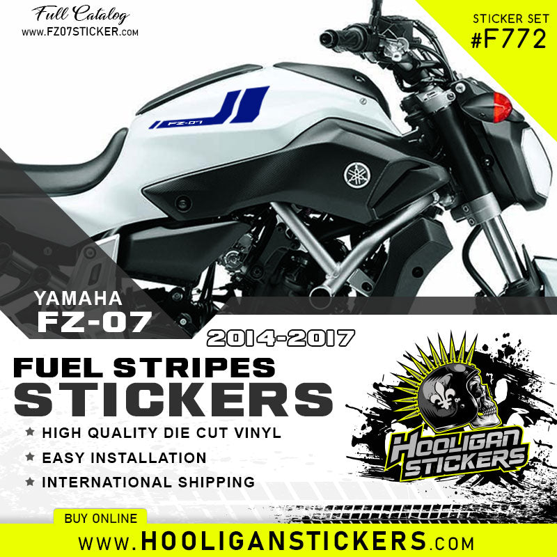 Yamaha FZ-07 fuel tank twin stripes sticker [F772] – Hooligan Stickers