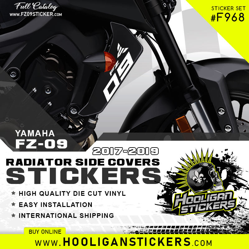 Yamaha FZ-09 radiator side cover stickers [F968] – Hooligan Stickers