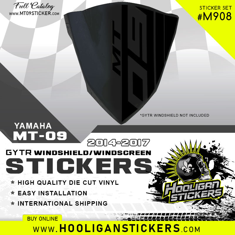Yamaha MT-09 GYTR custom Windshield sticker [M908] – Hooligan Stickers