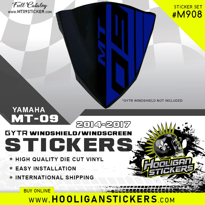 Yamaha MT-09 GYTR custom Windshield sticker [M908] – Hooligan Stickers