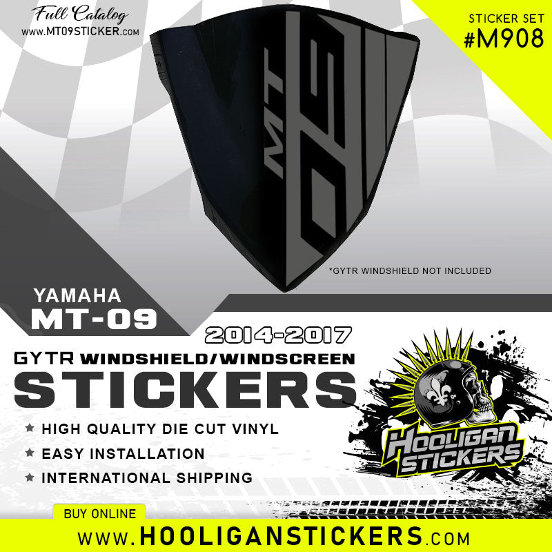 Yamaha MT-09 GYTR custom Windshield sticker [M908] – Hooligan Stickers
