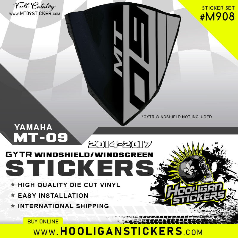 Yamaha MT-09 GYTR custom Windshield sticker [M908] – Hooligan Stickers