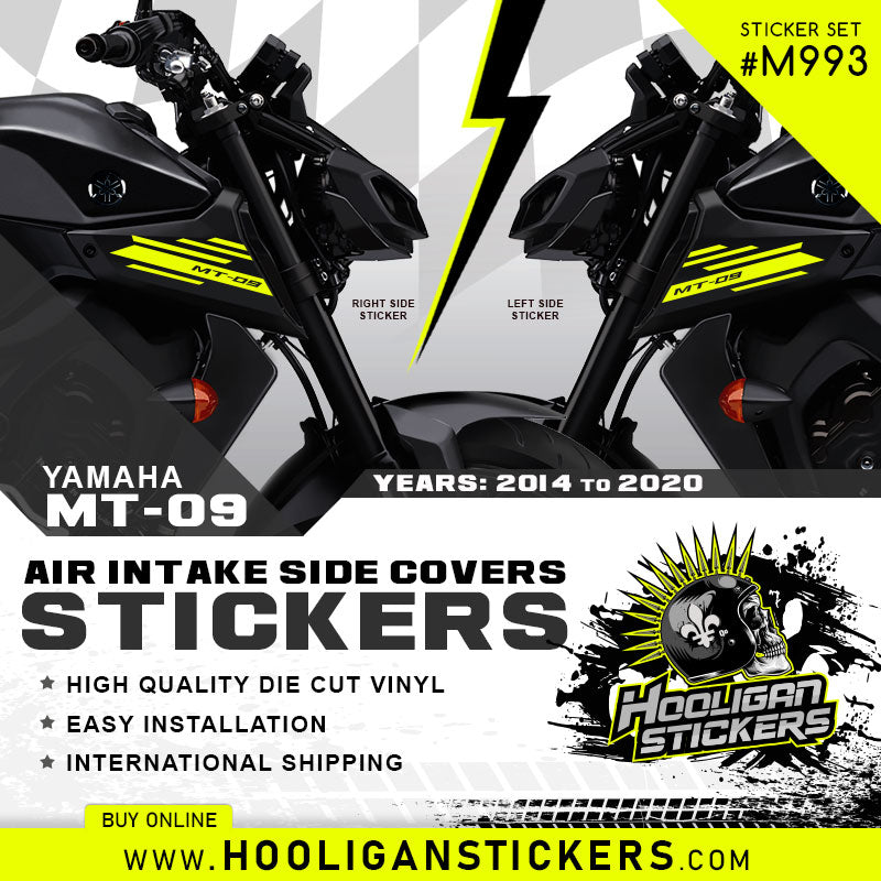 Yamaha MT-09 air intake side cover sticker set [M993] – Hooligan Stickers