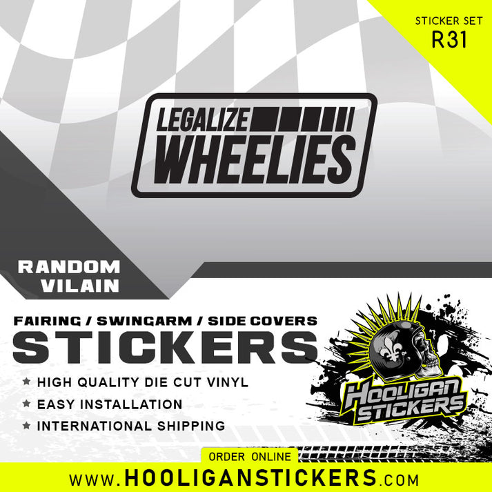 LEGALIZE WHEELIES decal custom vinyl sticker [R31] – Hooligan Stickers