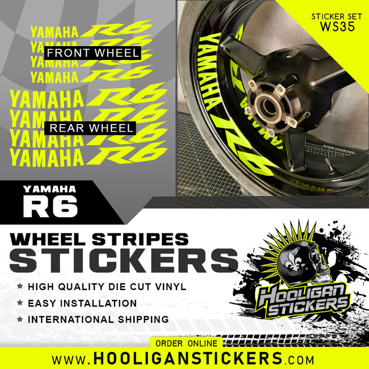 Yamaha R6 wheel rim decals | Top quality wheel sticker graphics ...